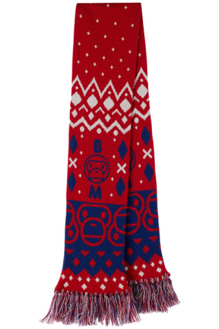 Kids Red Baby Milo Nordic Scarf by BAPE | SSENSE