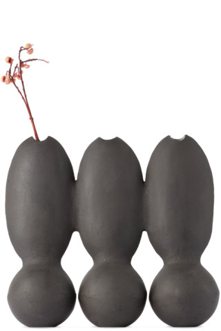 Black Itera Triple Vase by IAAI on Sale