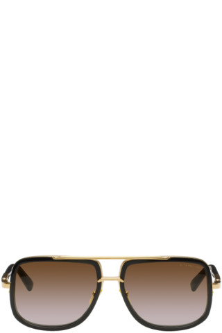 Dita: Black & Gold Mach-One Sunglasses | SSENSE