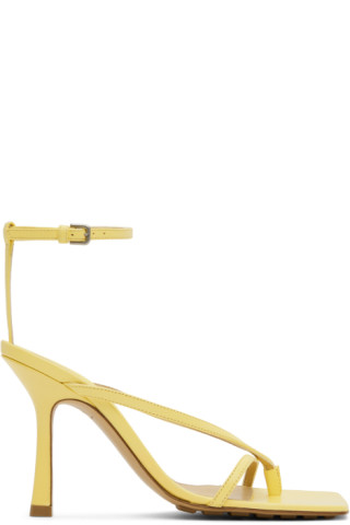 Bottega Veneta: Sandales extensibles jaunes | SSENSE France