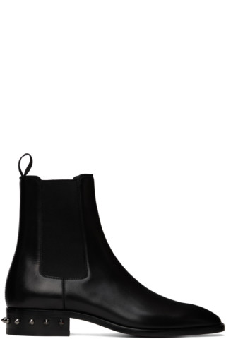 Black Samson Chelsea Boots by Christian Louboutin on Sale