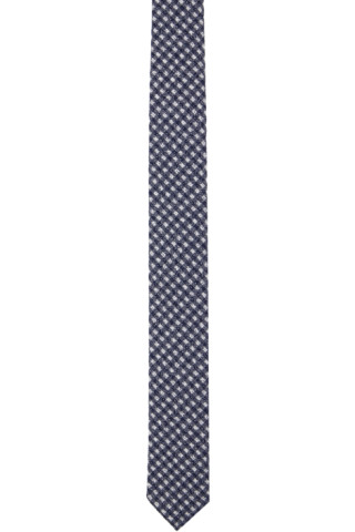 BOSS: Navy Jacquard Tie | SSENSE