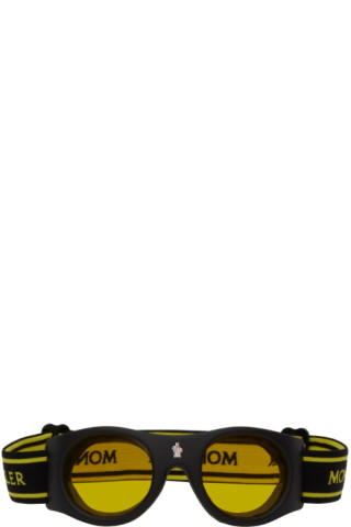 Moncler: Black Goggle Sunglasses | SSENSE