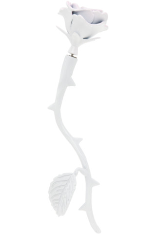 Acne Studios: White & Pink Rose Single Earring | SSENSE Canada