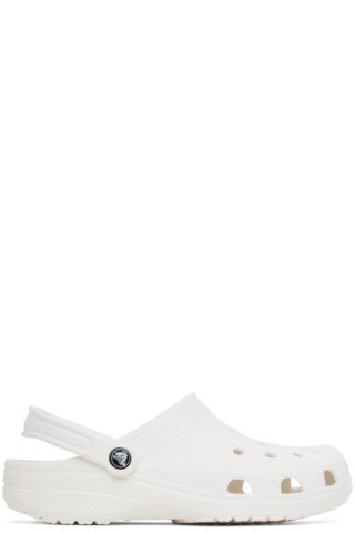 Crocs: White Classic Clogs | SSENSE Canada