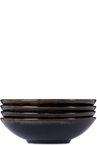 Navy Tourron Deep Soup Plate Set, 4 pcs by Jars Céramistes on Sale