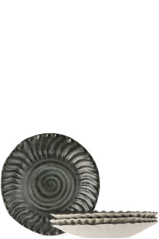 Navy Dashi Large Deep Plate Set, 4 pcs by Jars Céramistes on Sale