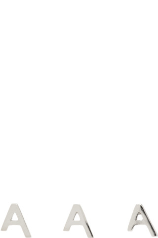 A.P.C.: Silver 'A' Earrings | SSENSE UK