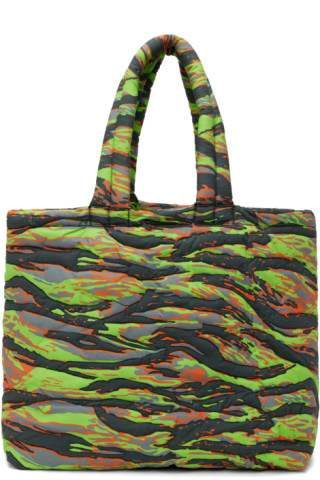 Green Medium Camo Tote by ERL on Sale