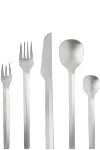 Silver Mono V Flatware Set, 20 pcs by Mono on Sale