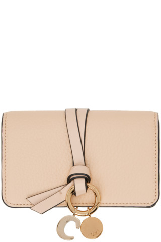 Chloé: Pink Alphabet Card Holder | SSENSE UK