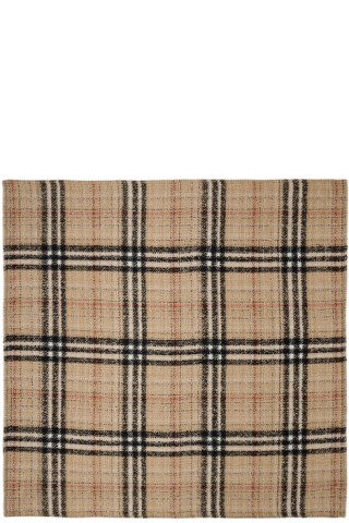 Beige Archive Check Throw by Burberry | SSENSE UK