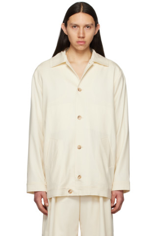 Beige Pleat Back Jacket by King & Tuckfield on Sale