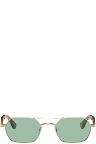 Garrett Leight: Gold Goldie Sunglasses | SSENSE Canada