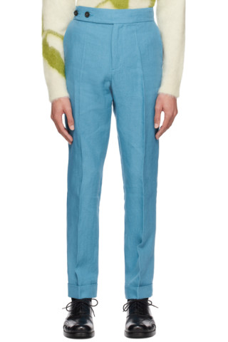 Blue Samuel Trousers by Erdem on Sale