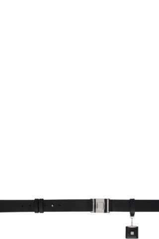 Black Leather Button Belt by WOOYOUNGMI on Sale