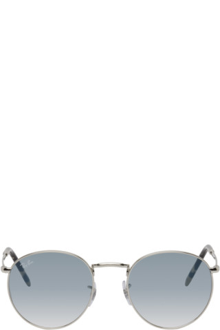Ray-Ban: Silver New Round Sunglasses | SSENSE