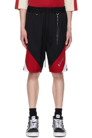 MASTERMIND WORLD: Black Elasticized Shorts | SSENSE