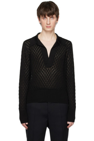 SAPIO: 黑色 Punta Ricamo 针织衫 | SSENSE