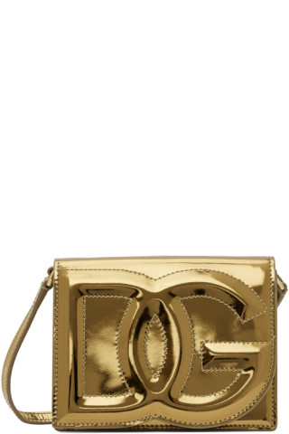 Dolce & Gabbana: Gold Small DG Logo Bag | SSENSE Canada