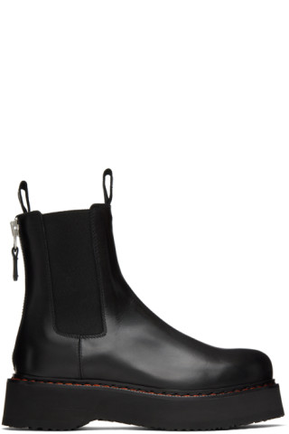 R13: Black SIngle Stack Boots | SSENSE