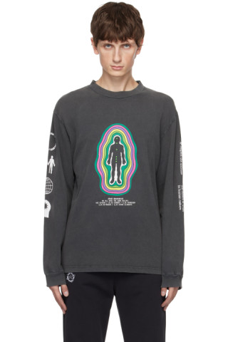 Black 'The Recipes' Long Sleeve T-Shirt by Carne Bollente on Sale