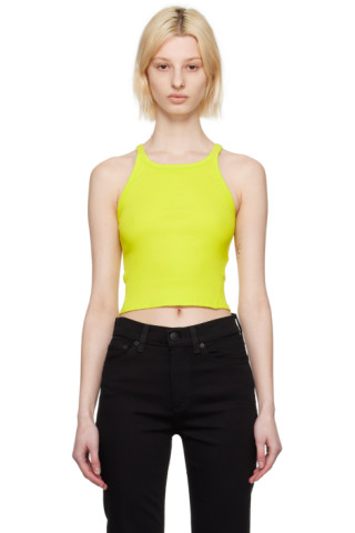 Green Essential String Tank Top by rag & bone on Sale