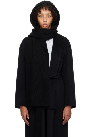 Filippa K: Black Rib Beanie Scarf | SSENSE