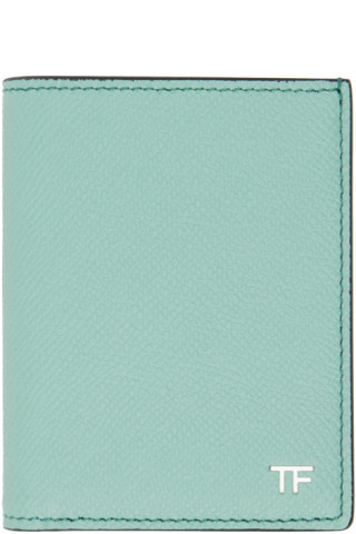 TOM FORD: Blue Folding Card Holder | SSENSE