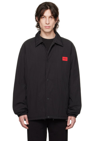 Black Patch Jacket by Hugo on Sale