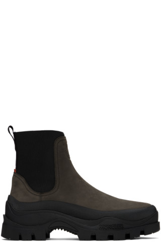 Moncler: Brown Larue Chelsea Boots | SSENSE