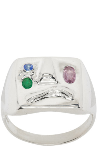 SSENSE Exclusive Silver Hungover Ring by Alec Doherty on Sale