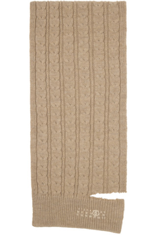 Beige Sliced Iconics Scarf by MM6 Maison Margiela on Sale
