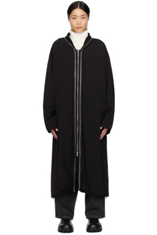Black Double-Layer Coat by Jil Sander on Sale