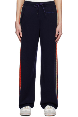 A PERSONAL NOTE 73: Navy Embroidered Trousers | SSENSE UK