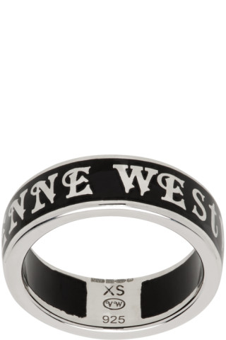 Vivienne Westwood: Black & Silver Conduit Street Ring | SSENSE UK