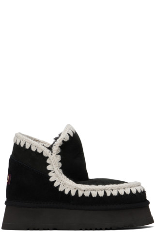 Mou: SSENSE Exclusive Black 18 Platform Boots | SSENSE Canada