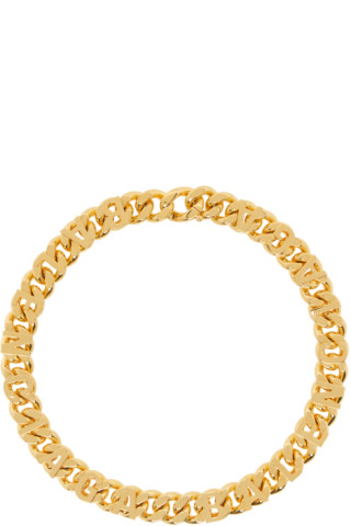 Gold Chain Logo Necklace by Balenciaga on Sale