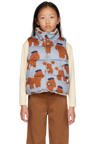 Kids Blue Tiny Poodle Puffer Vest by TINYCOTTONS on Sale