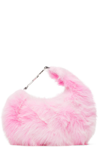 1XBLUE: SSENSE Exclusive Pink Faux-Fur Bag | SSENSE UK