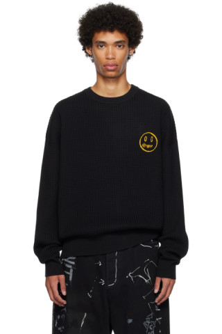 Black Embroidered Sweater by drew house on Sale