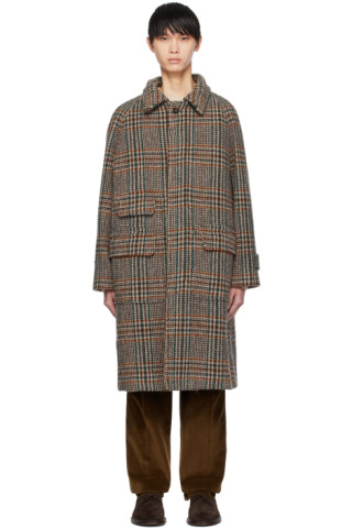 Drake's: Brown Raglan Coat | SSENSE UK