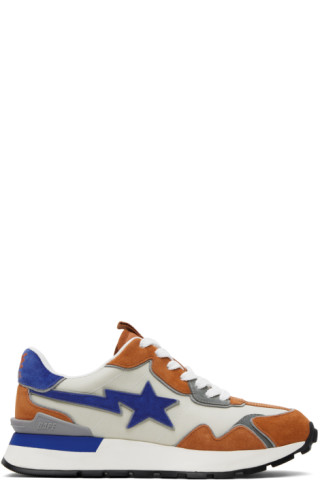 BAPE: Orange & Blue Road STA Express Sneakers | SSENSE