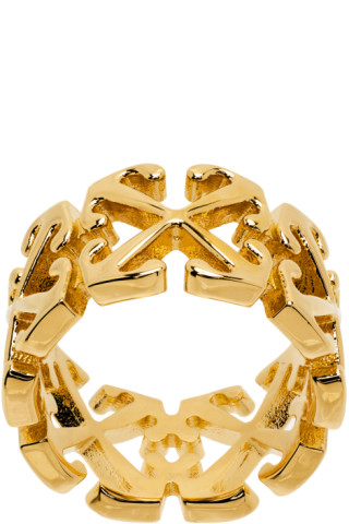 Gold Multi Arrow Ring by Off-White on Sale