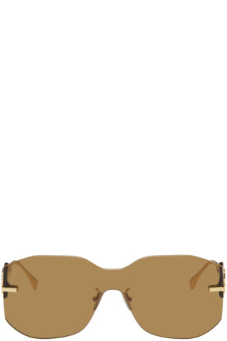Fendi: Gold Fendigraphy Sunglasses | SSENSE