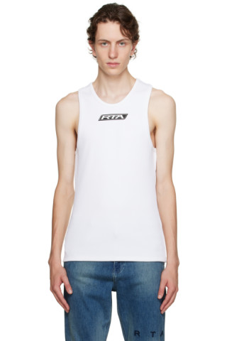 White Racerback Tank Top by RTA on Sale