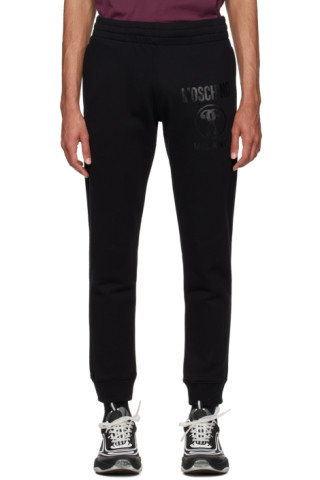 Black Double Question Mark Sweatpants by Moschino on Sale