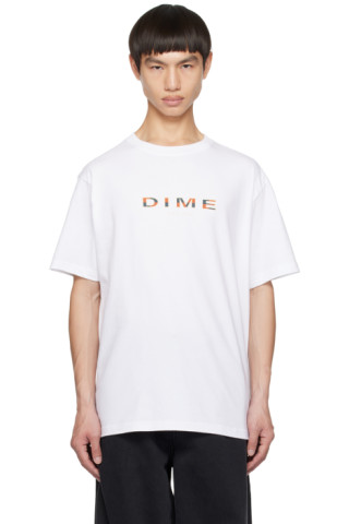White Block Font T-Shirt by Dime on Sale