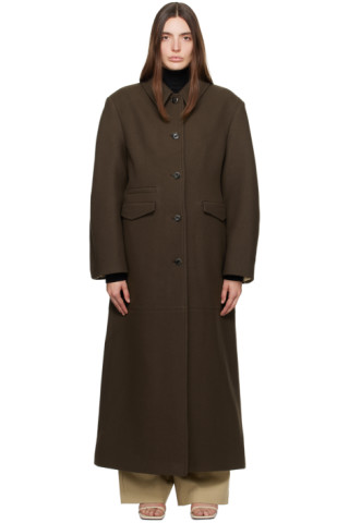 Brown Brogan Coat by Nanushka on Sale