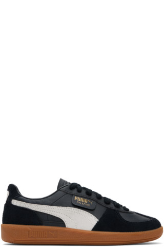 Black Palermo Leather Sneakers by PUMA on Sale